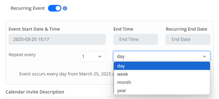Repeating Appointments With Let's Calendar.
